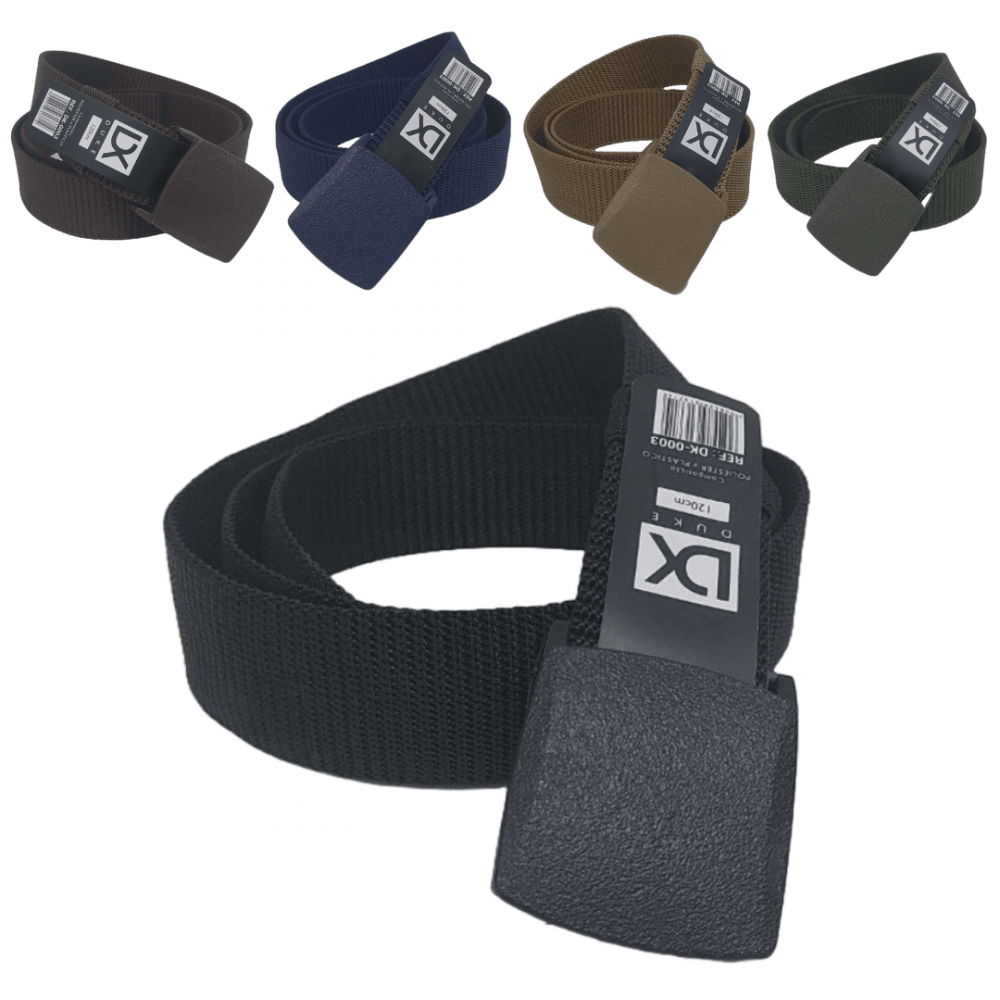 Cinto Largo Masculino Nylon Fivela de PVC Plástico