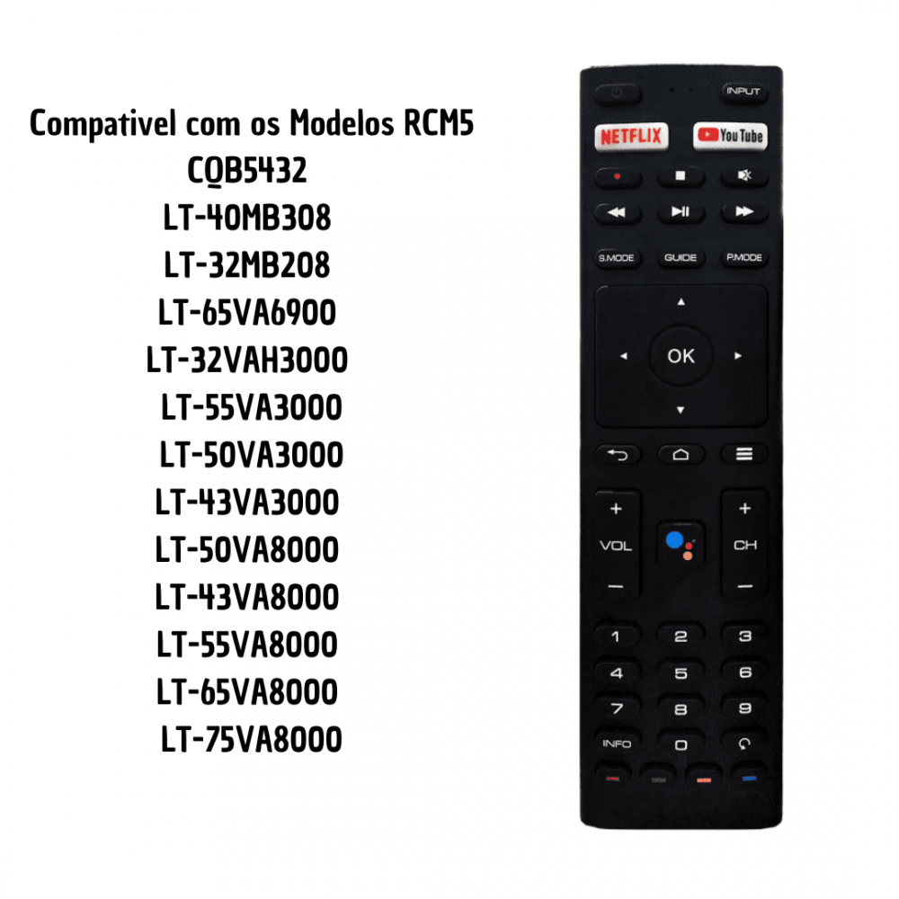 Controle Para JVC Smart Tv Teclas Netflix Youtube